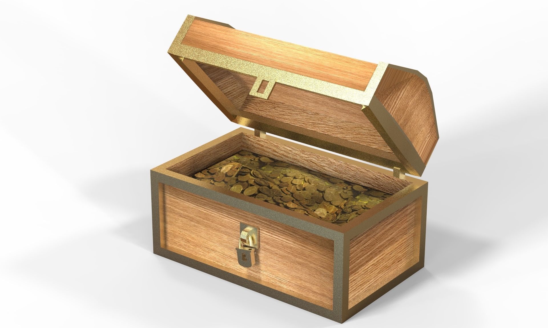 3D model Gold Chest VR / AR / low-poly | CGTrader