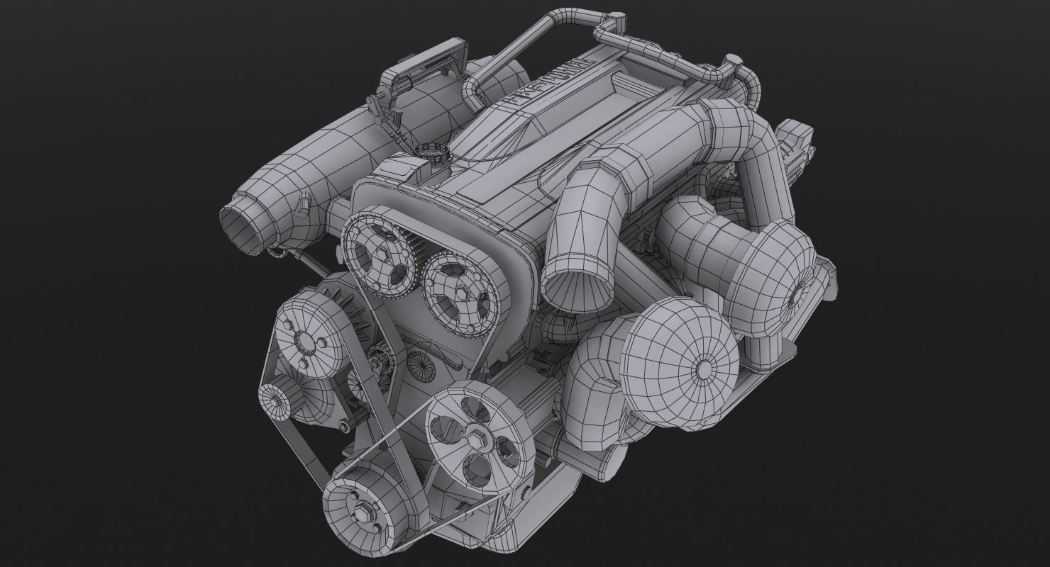 3D model Nissan RB28 Twin Turbo by HKS engine VR / AR / low-poly | CGTrader