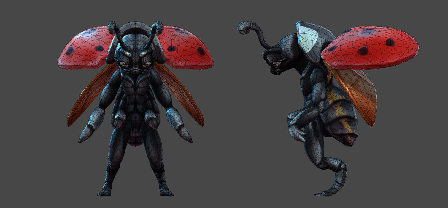 3D model Insect Characters VR / AR / low-poly rigged animated | CGTrader