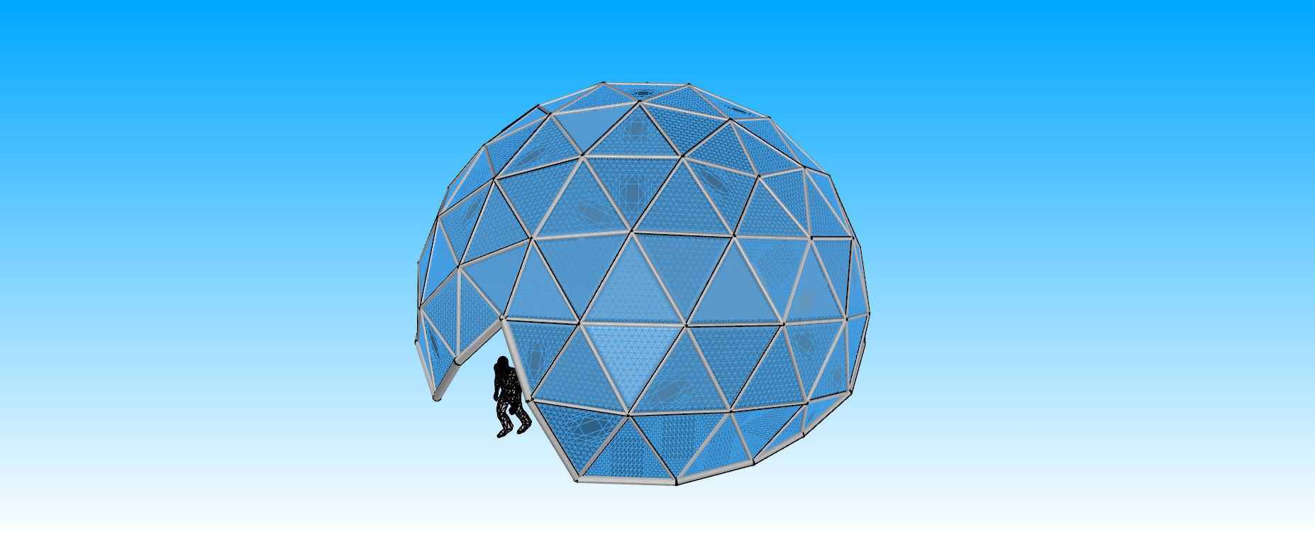 Large dome with glass panels and entry 3d DOME 3D model | CGTrader