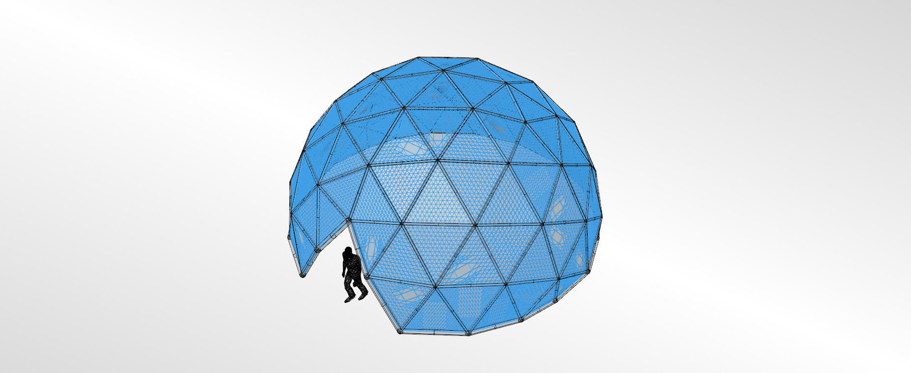 Large dome with glass panels and entry 3d DOME 3D model | CGTrader