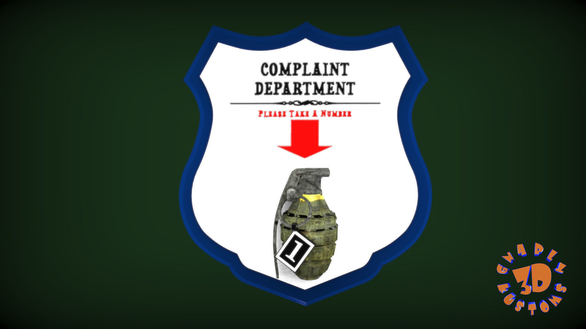 Complaint Department Please Take A Number - Humor Novelty Sign 3D model ...