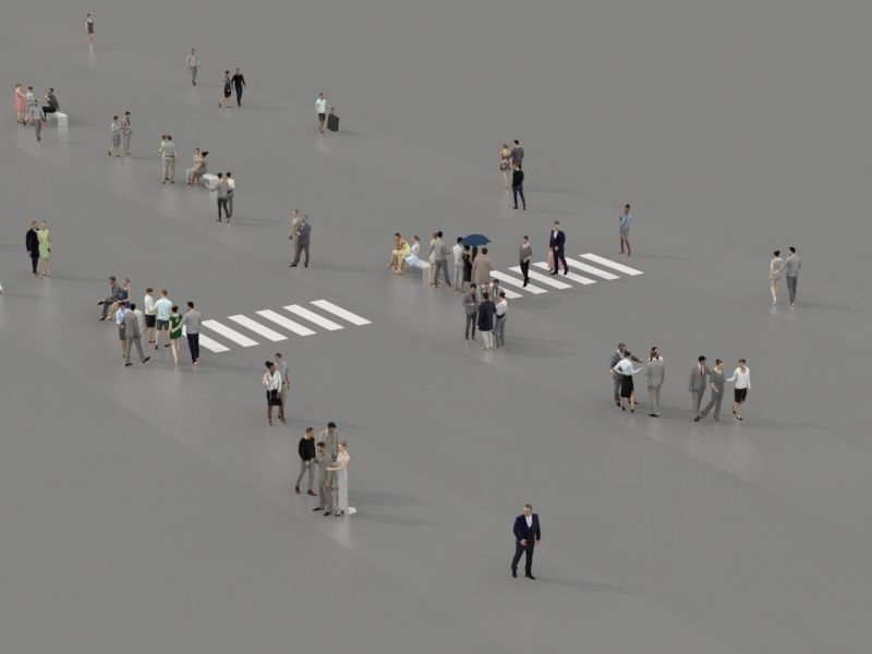 3D model 3D PEOPLE CROWDS- ULTIMATE SPEED SOLUTION - PAVEMENT ...