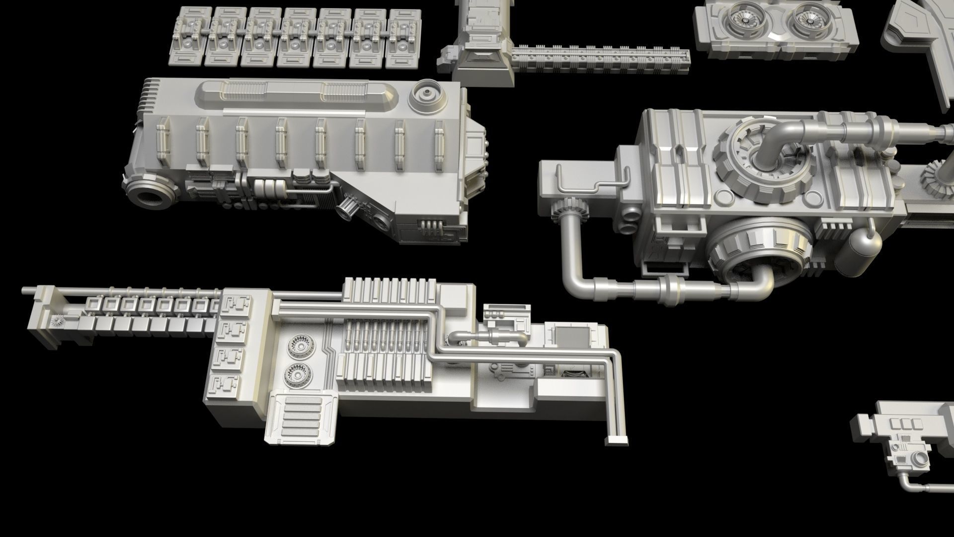 greeble and sci fi pieces 3D model | CGTrader
