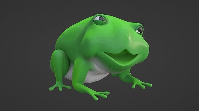 3d cartoon frog with rig free 3D model rigged | CGTrader