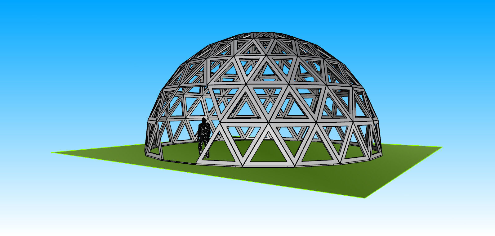 3D dome geodesic dome like frame structure with entry 3D model | CGTrader
