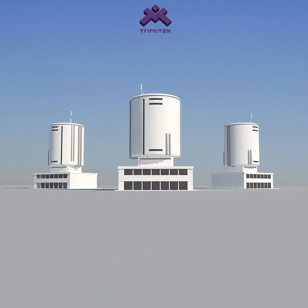 Low Poly Modern Building Set 01 3D Model Collection | CGTrader