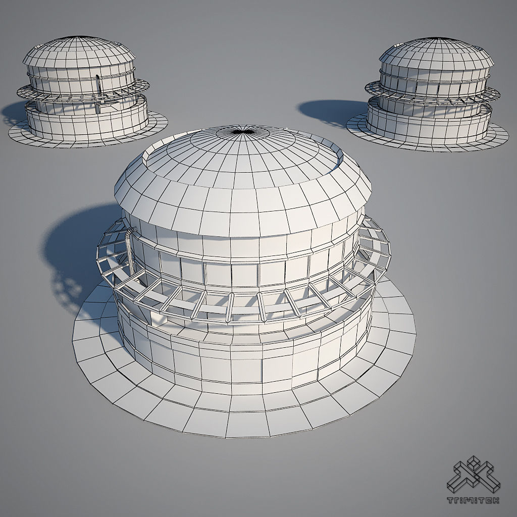 Low Poly Modern Building Set 01 3D Model Collection | CGTrader