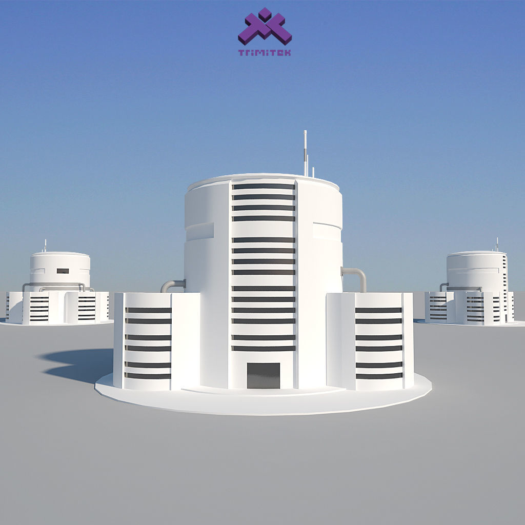 3D Model Collection Low Poly Modern Building Set 01 VR / AR / low-poly ...