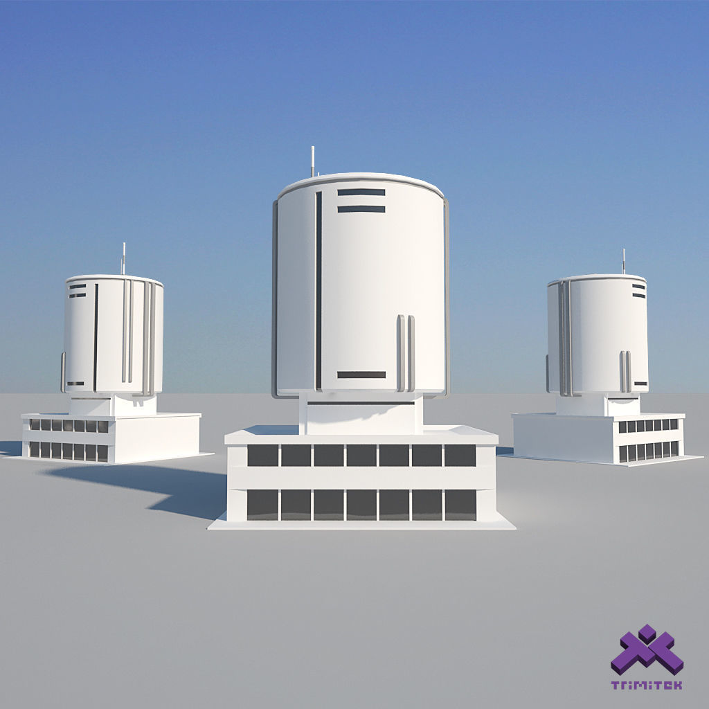 3D Model Collection Low Poly Modern Building Set 01 VR / AR / low-poly ...
