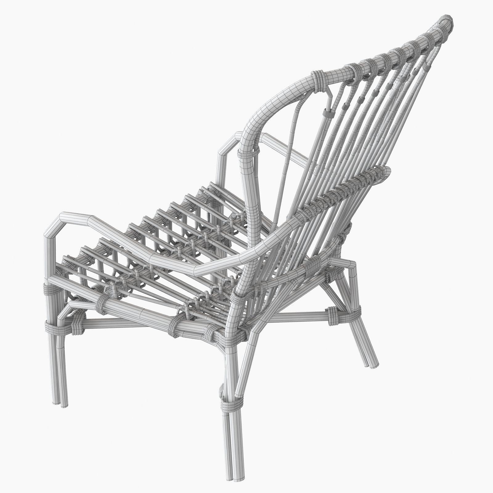 Storsele chair rattan bamboo black 3D model | CGTrader