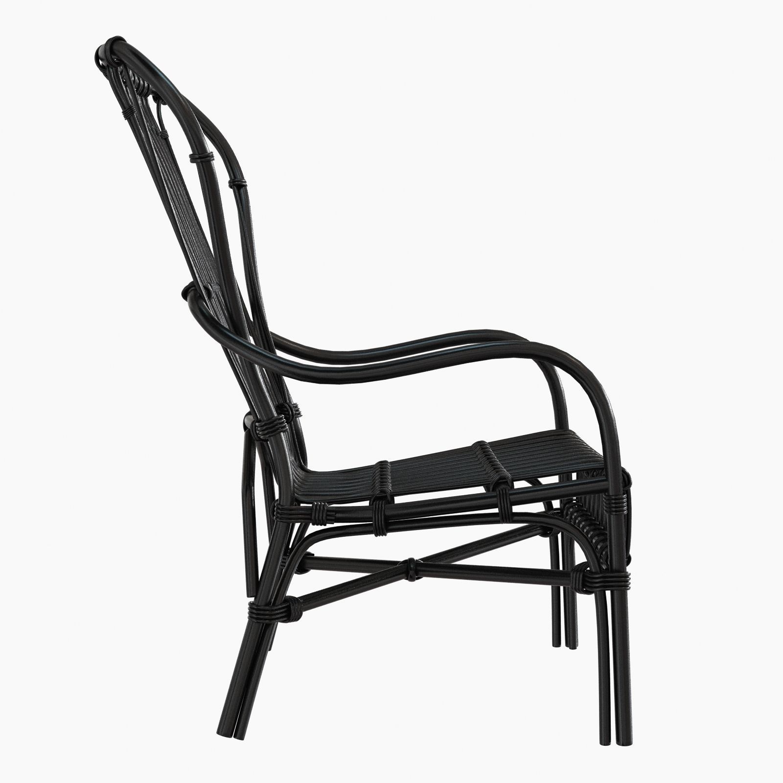 Storsele chair rattan bamboo black 3D model | CGTrader