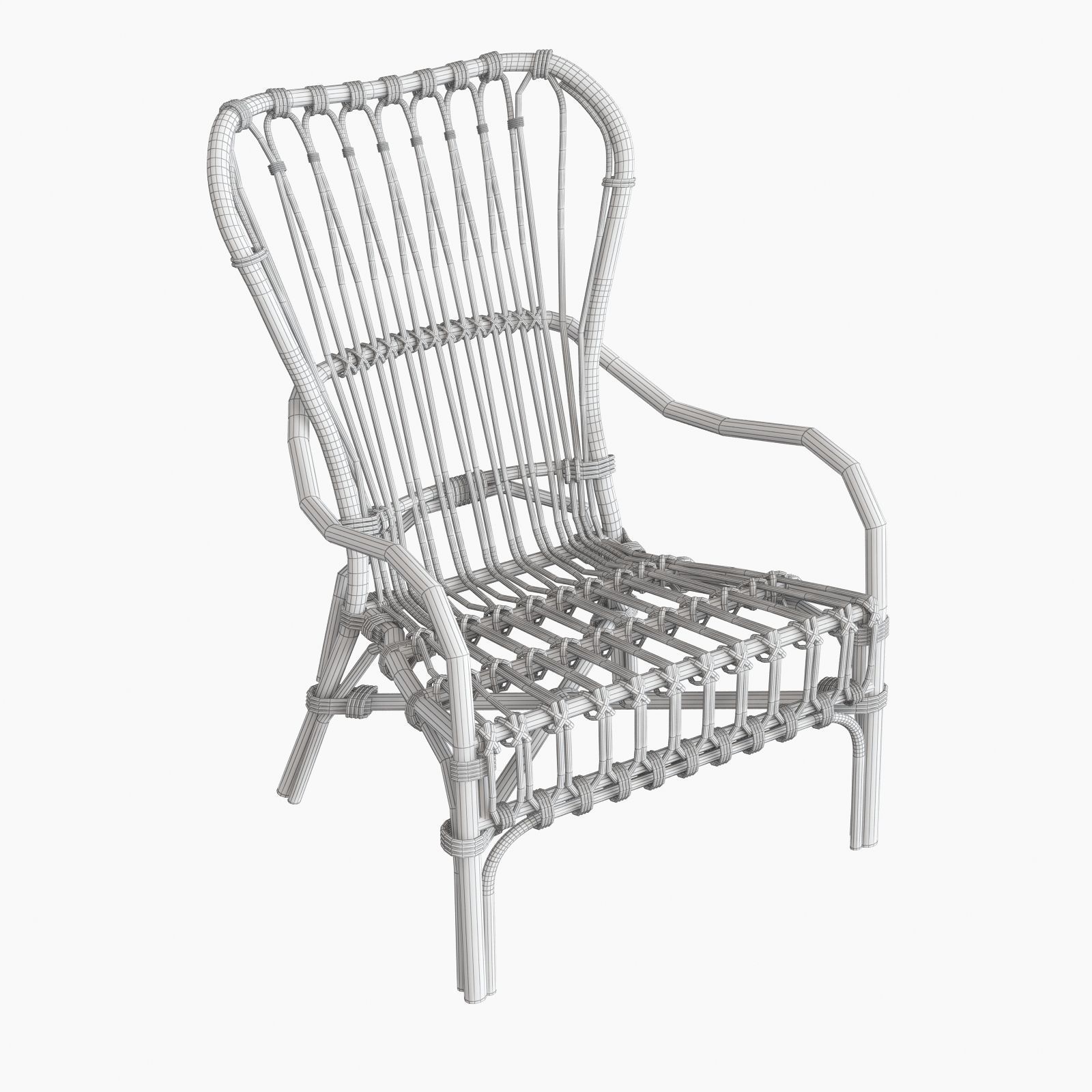 Storsele chair rattan bamboo black 3D model | CGTrader