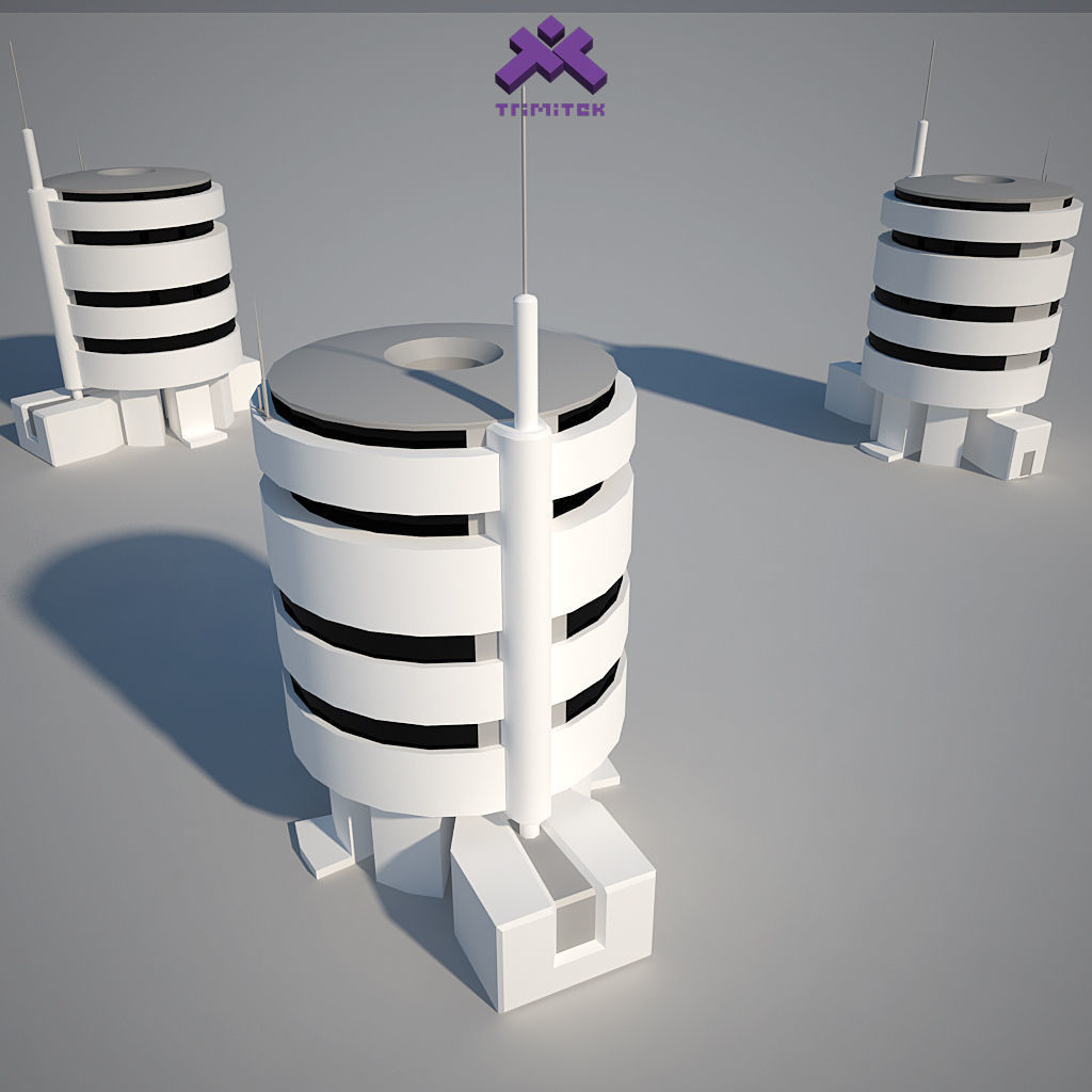 Low Poly Modern Building Set 02 3D Model Collection | CGTrader