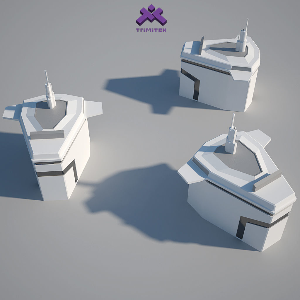 Low Poly Modern Building Set 02 3D Model Collection | CGTrader
