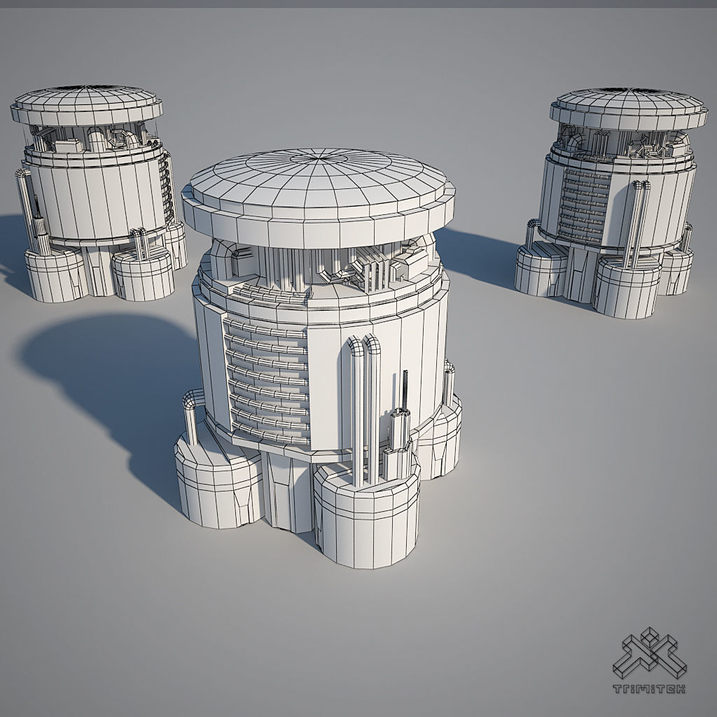 Low Poly Modern Building Set 02 3D Model Collection | CGTrader