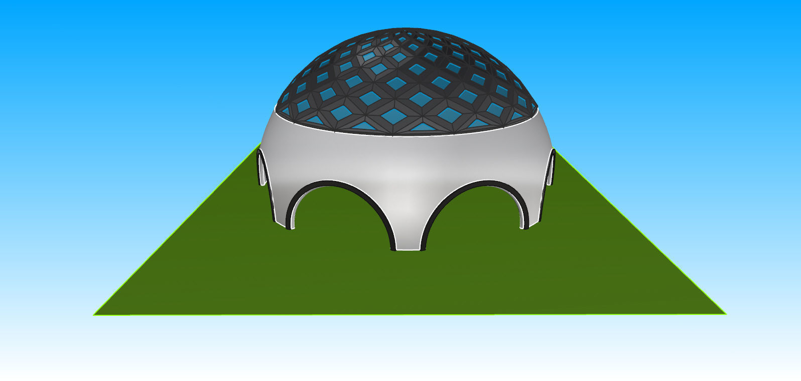 3D Dome large arena structure with atrium 3D model | CGTrader