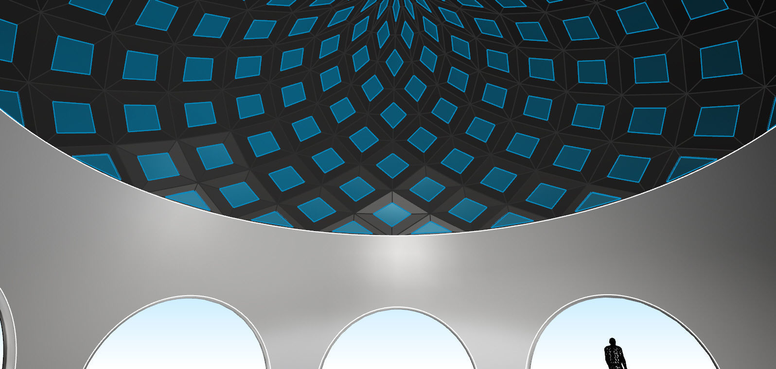 3D Dome large arena structure with atrium 3D model | CGTrader