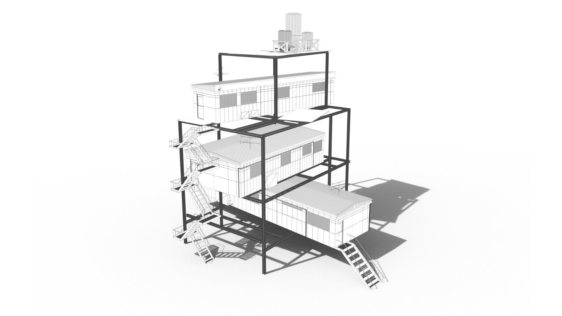 Sci Fi building pack - Building Stack - DMP asset pack - 3D model ...