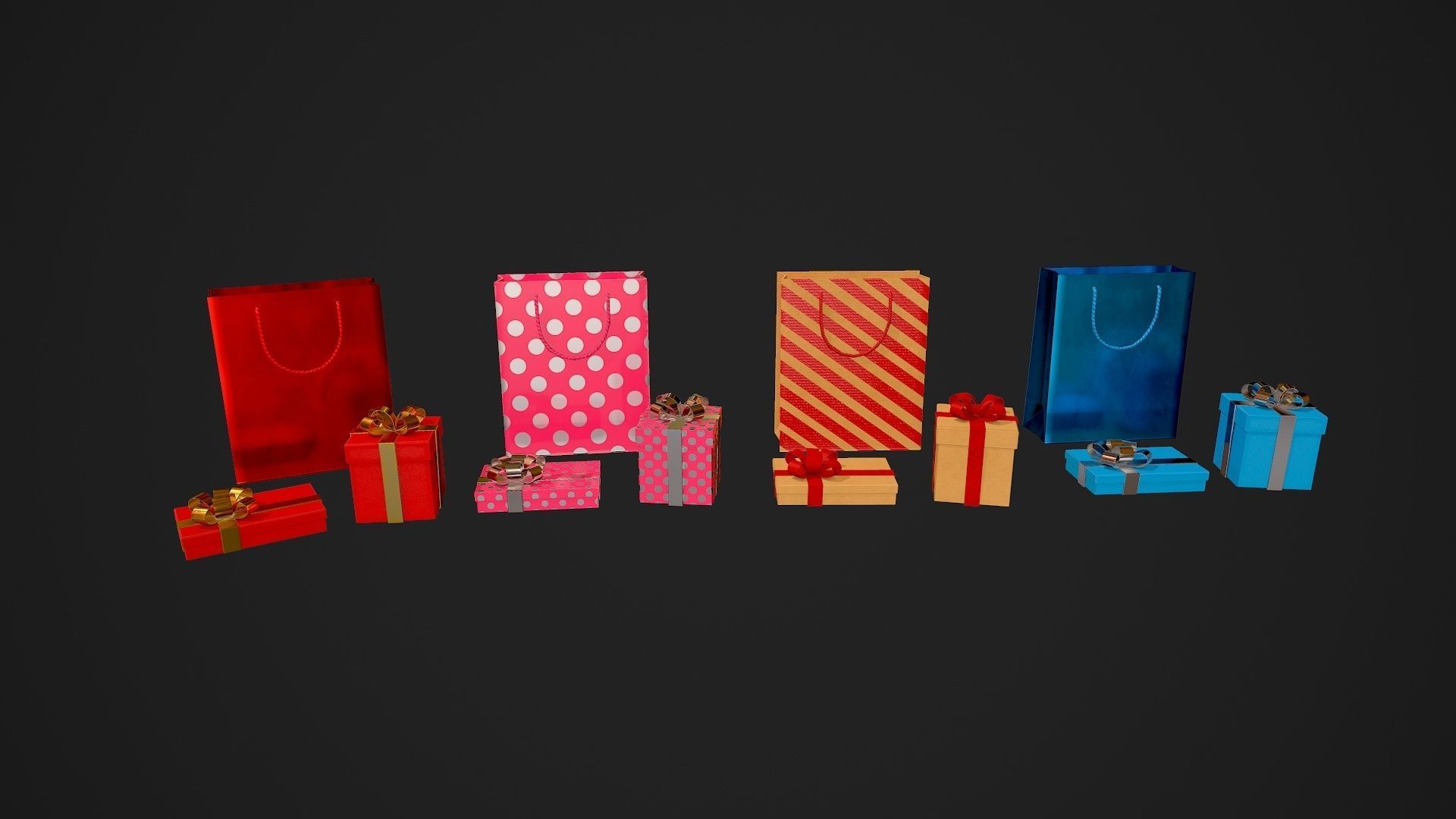 3D model Birthday Gift Pack VR / AR / low-poly | CGTrader