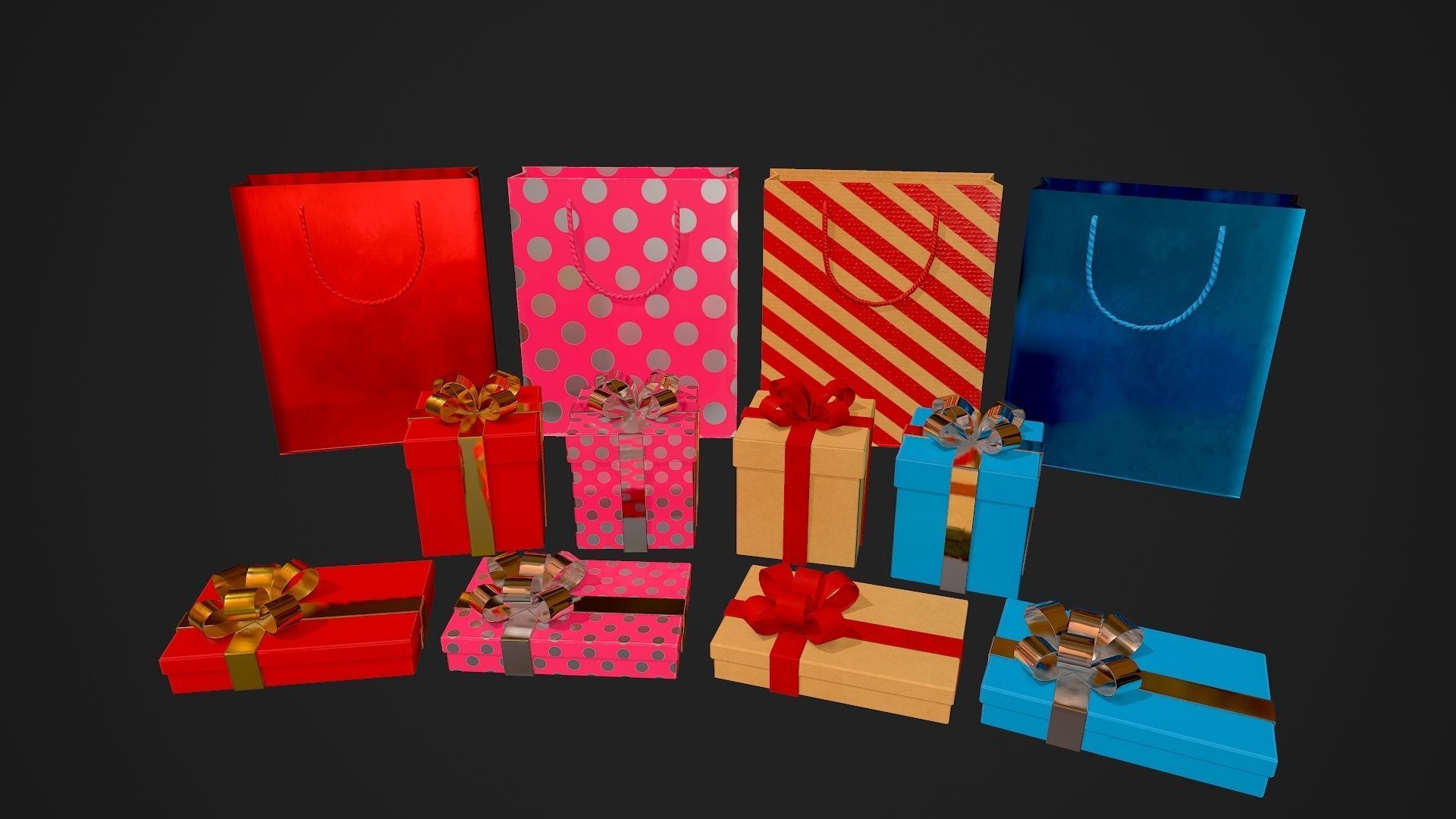 3D model Birthday Gift Pack VR / AR / low-poly | CGTrader