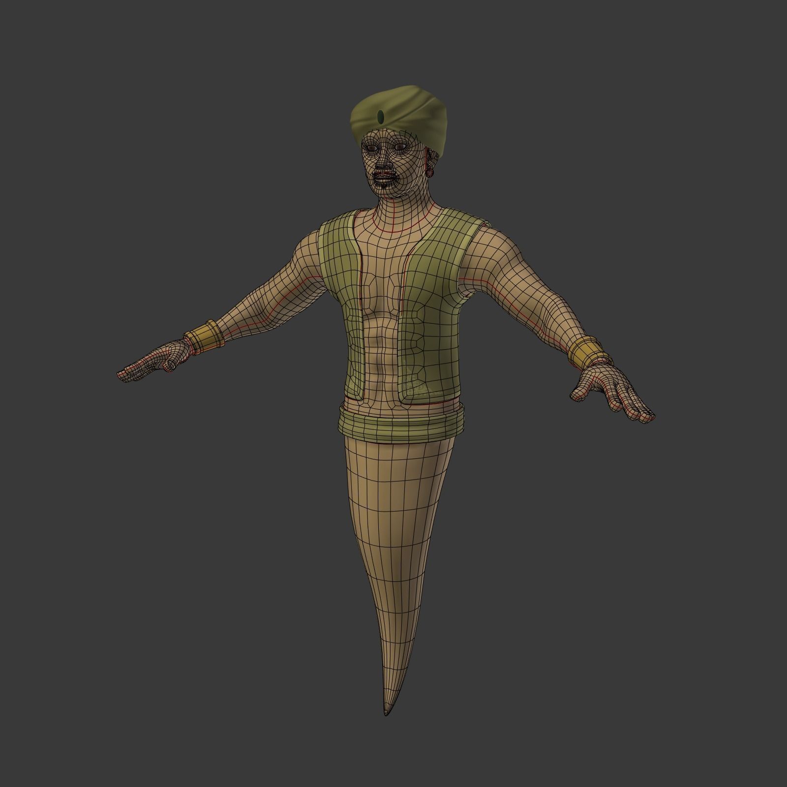 3D model Cartoon Djinn - The Genie of the Lamp VR / AR / low-poly ...