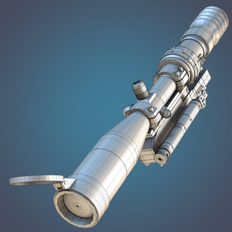 3-10x 1P69 sniper rifle scope 3D model | CGTrader