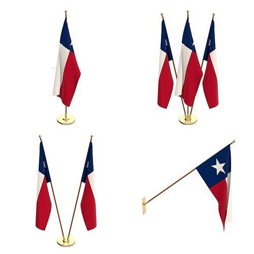 Texas Flag Pack 3D model | CGTrader