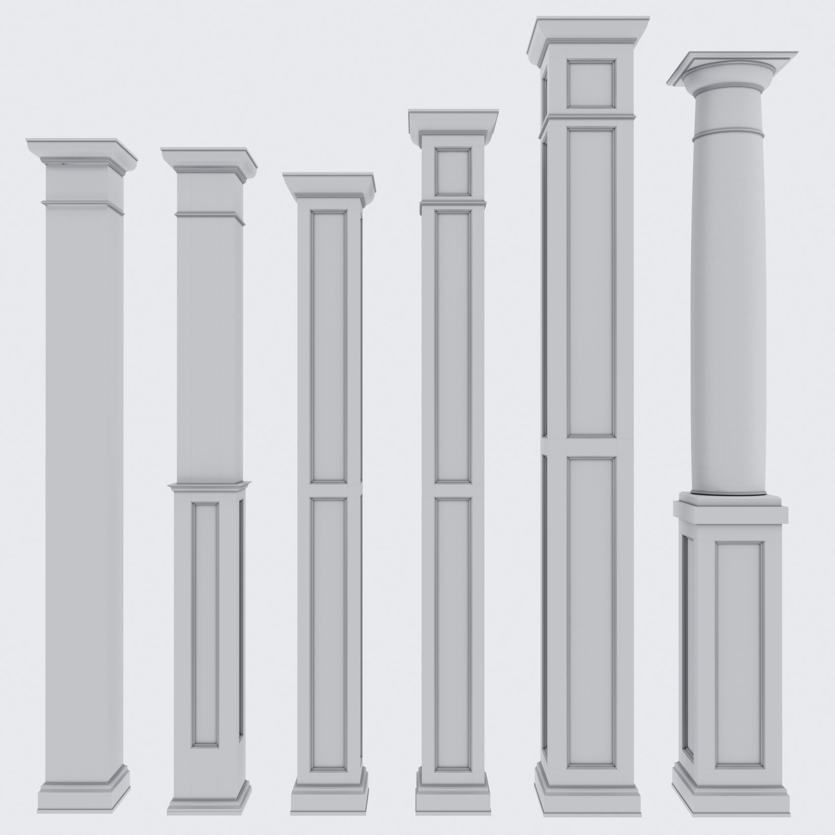 Wooden columns 3D model | CGTrader