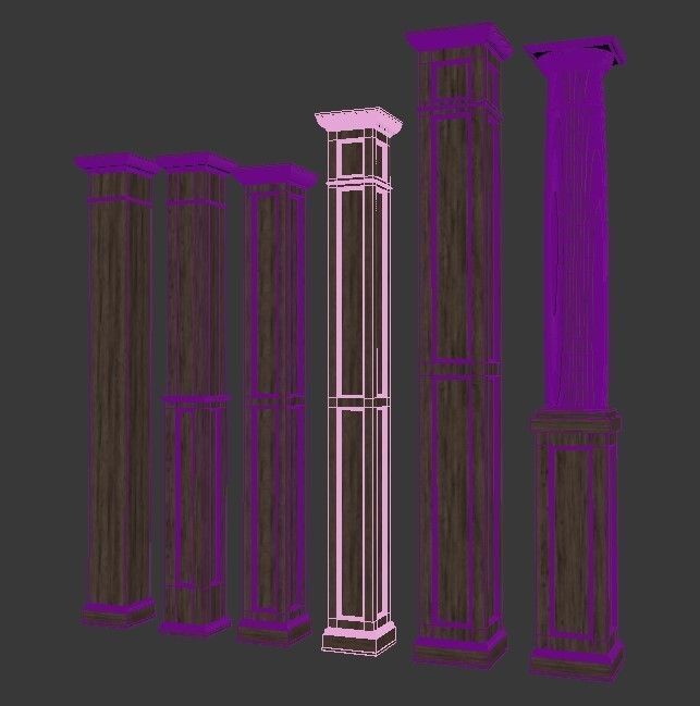 Wooden columns 3D model | CGTrader