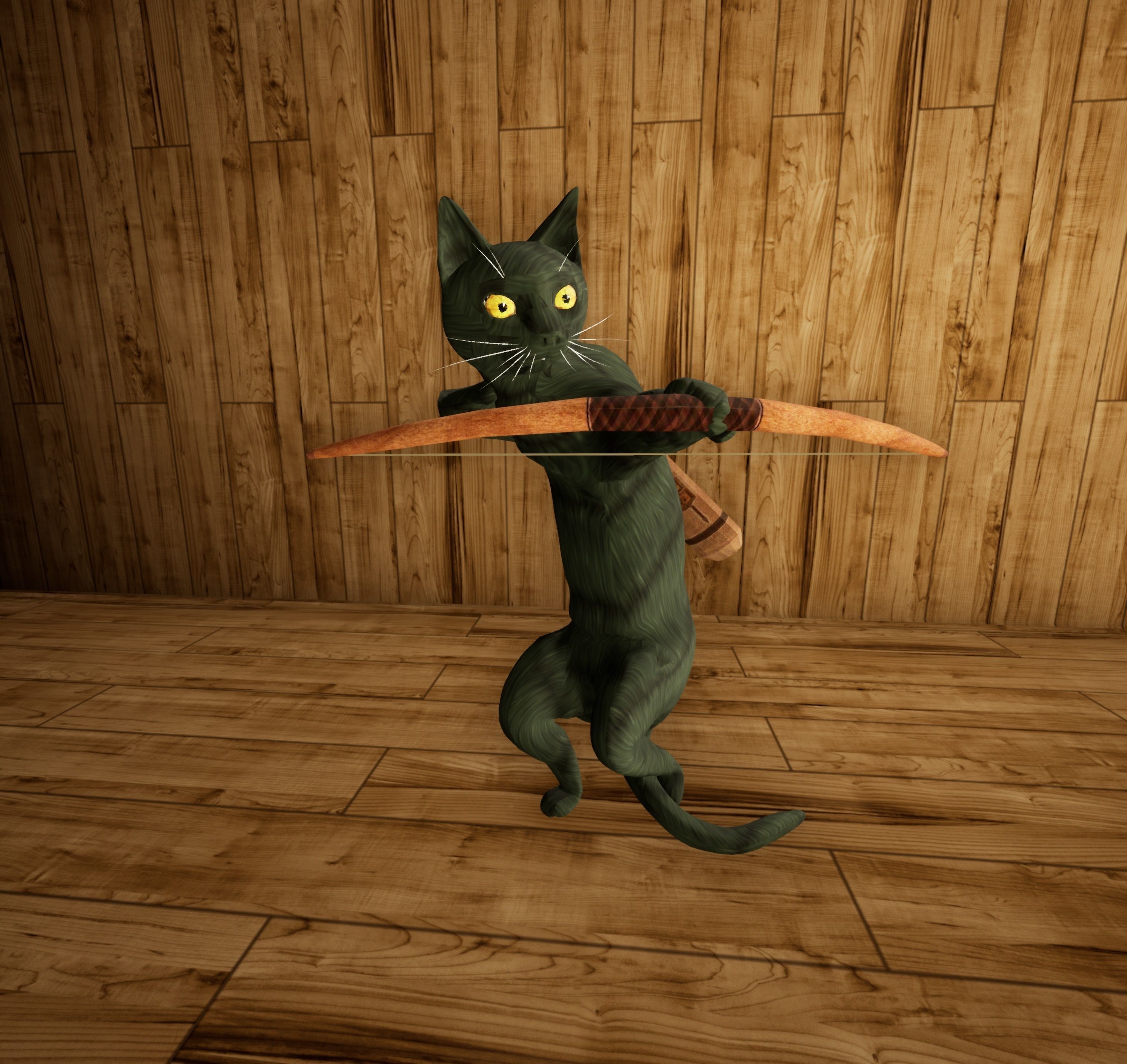 3D model Archer Bow Cats 39 Animations with Props Ranger RPG Character ...