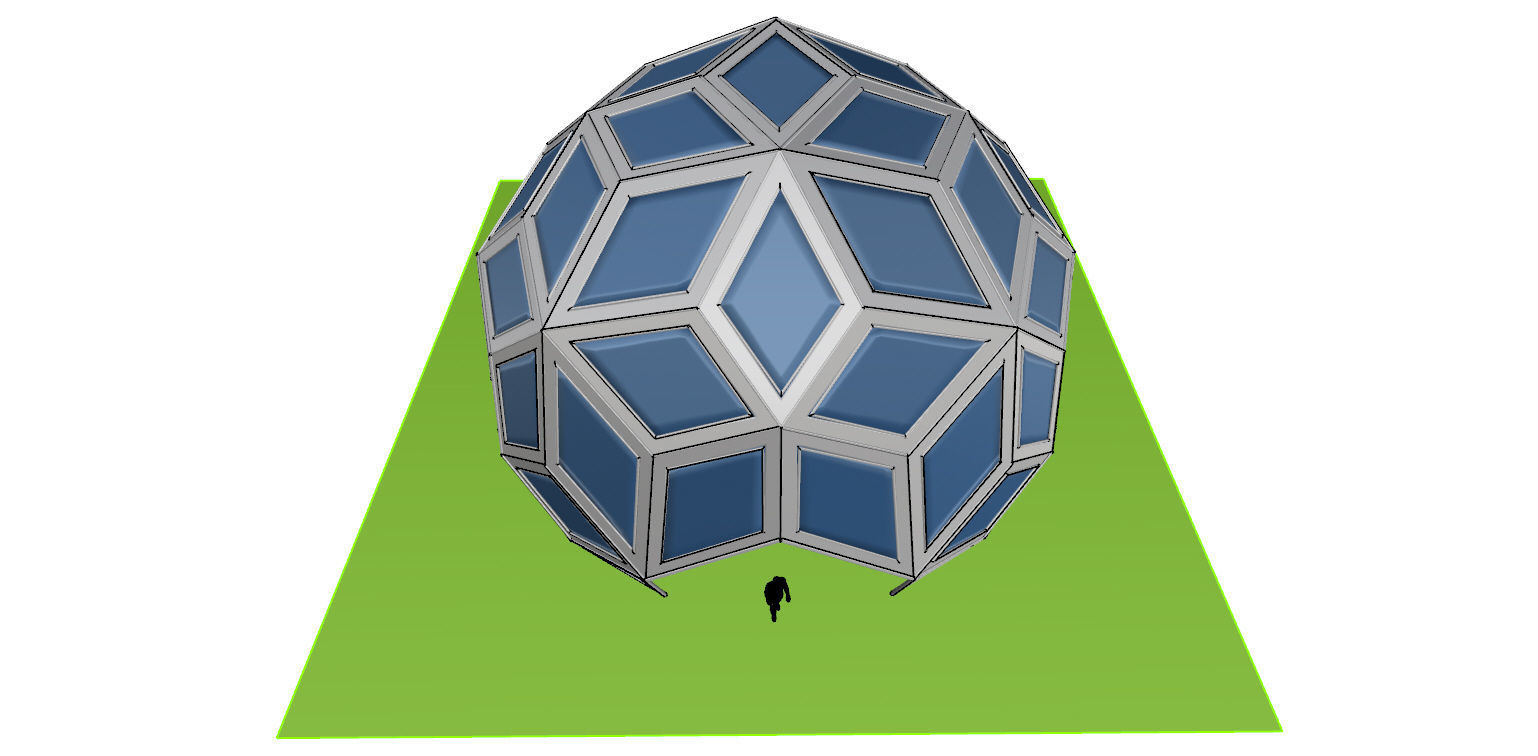 Diamond Pattern geodesic dome like structure 3D model | CGTrader