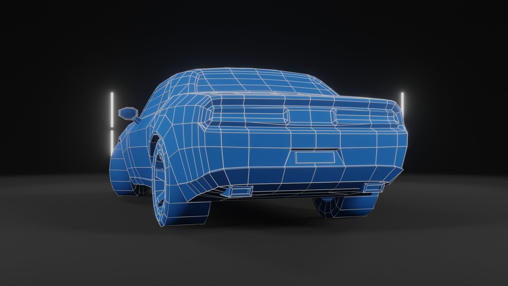 3D model Dodge Challenger Hellcat Low-Poly Car VR / AR / low-poly ...