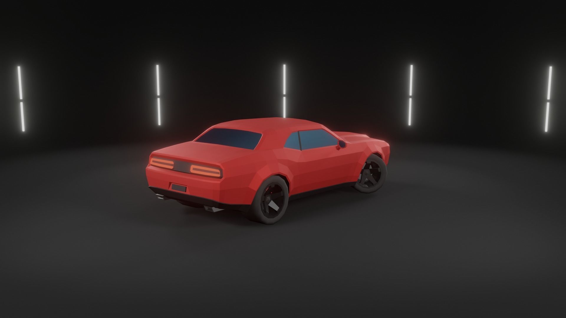 3D model Dodge Challenger Hellcat Low-Poly Car VR / AR / low-poly ...