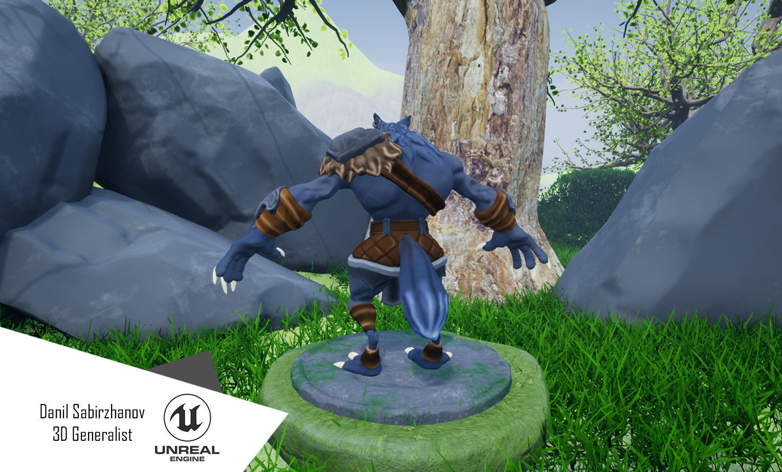 3D model Werewolf humanoid creature VR / AR / low-poly rigged animated ...