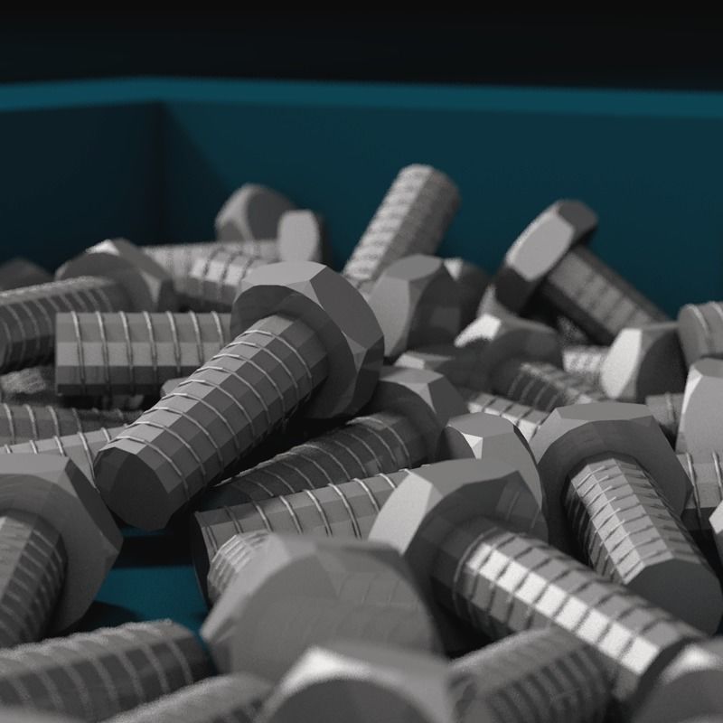 3d model of a box with bolts low poly free 3D model | CGTrader
