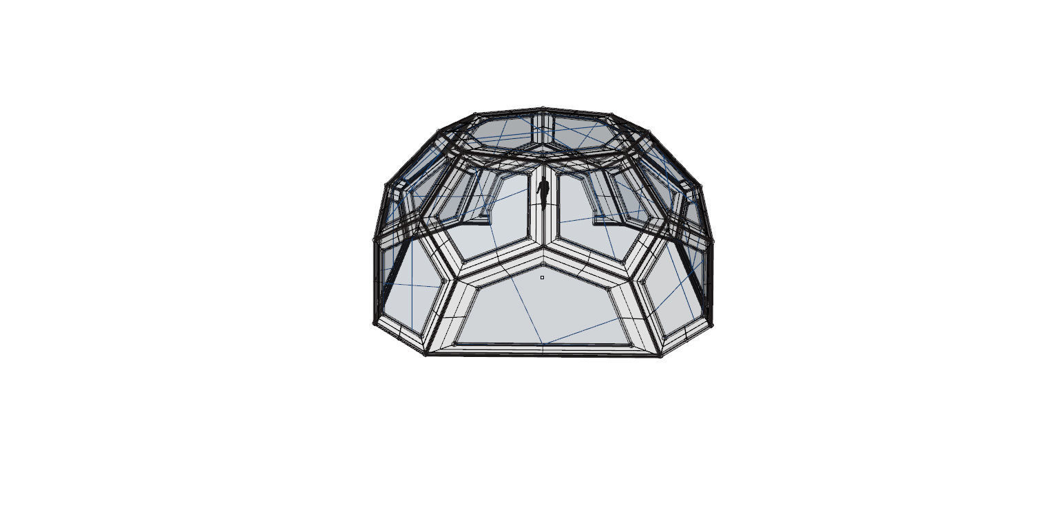 Pentagon Dome with frame and glass 3D model | CGTrader
