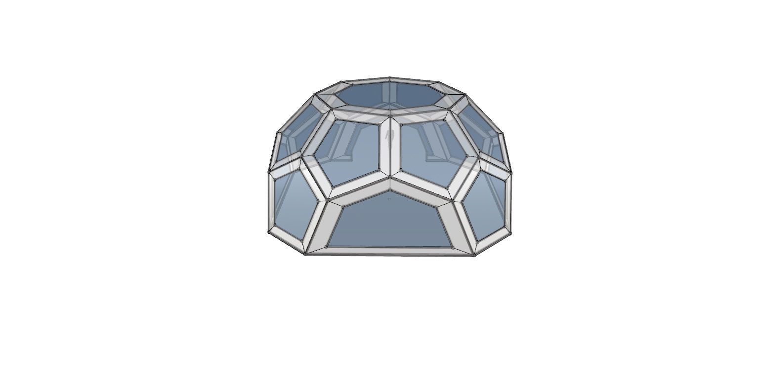 Pentagon Dome with frame and glass 3D model | CGTrader