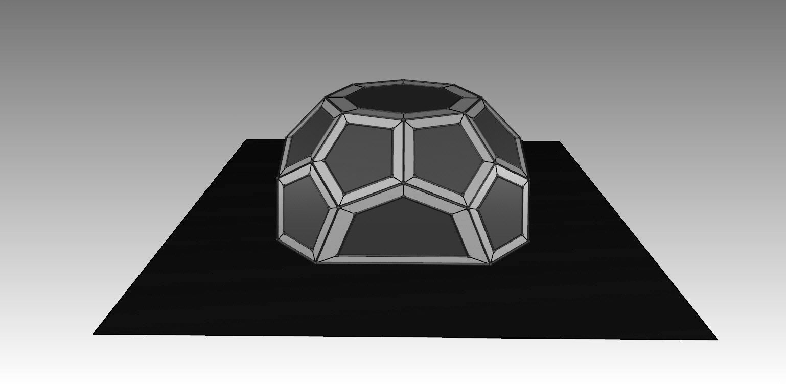 Pentagon Dome with frame and glass 3D model | CGTrader