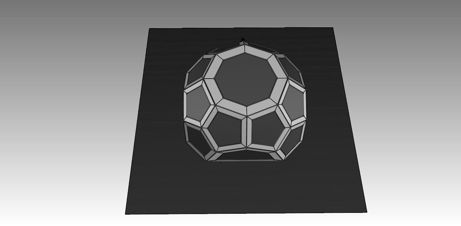 Pentagon Dome with frame and glass 3D model | CGTrader