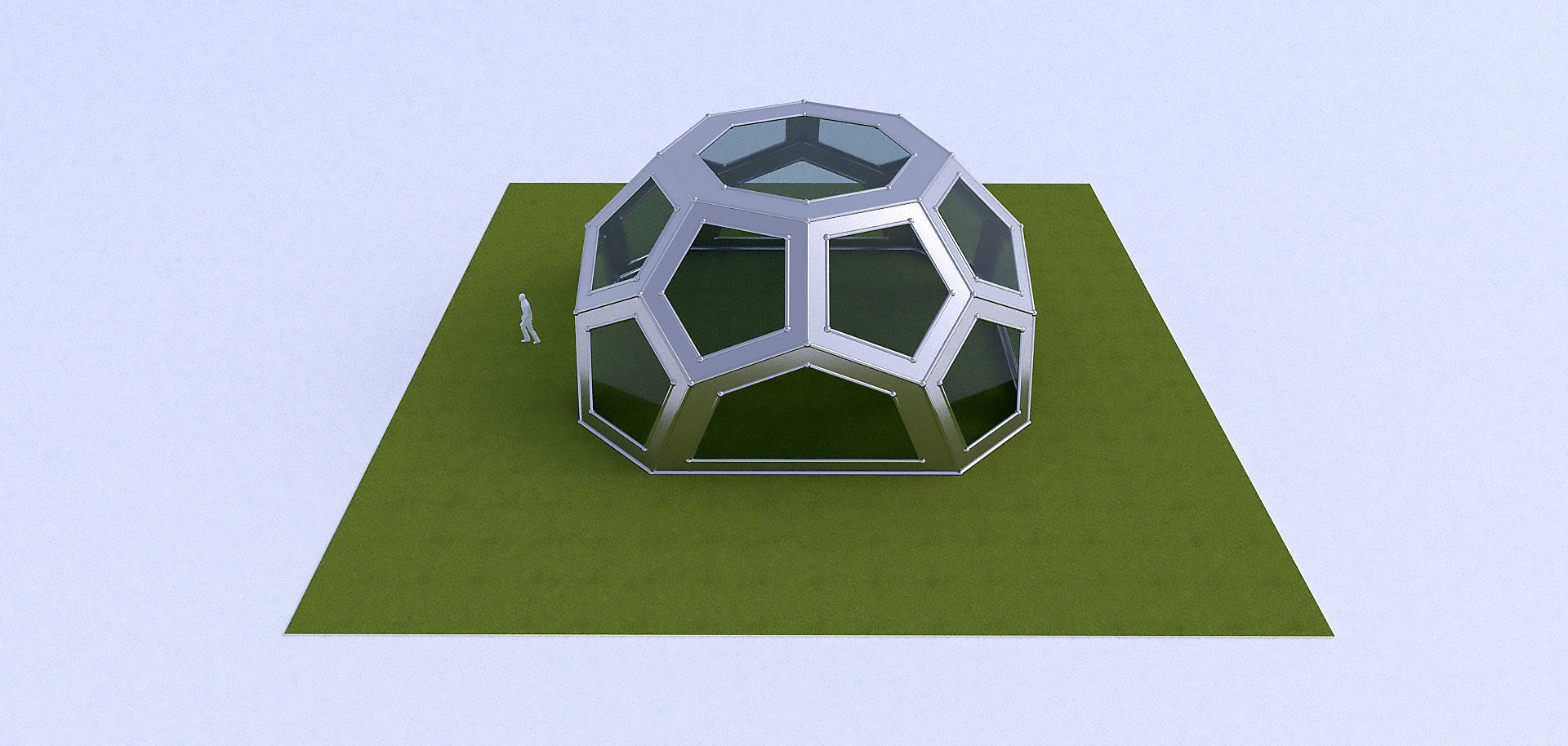 Pentagon Dome with frame and glass 3D model | CGTrader