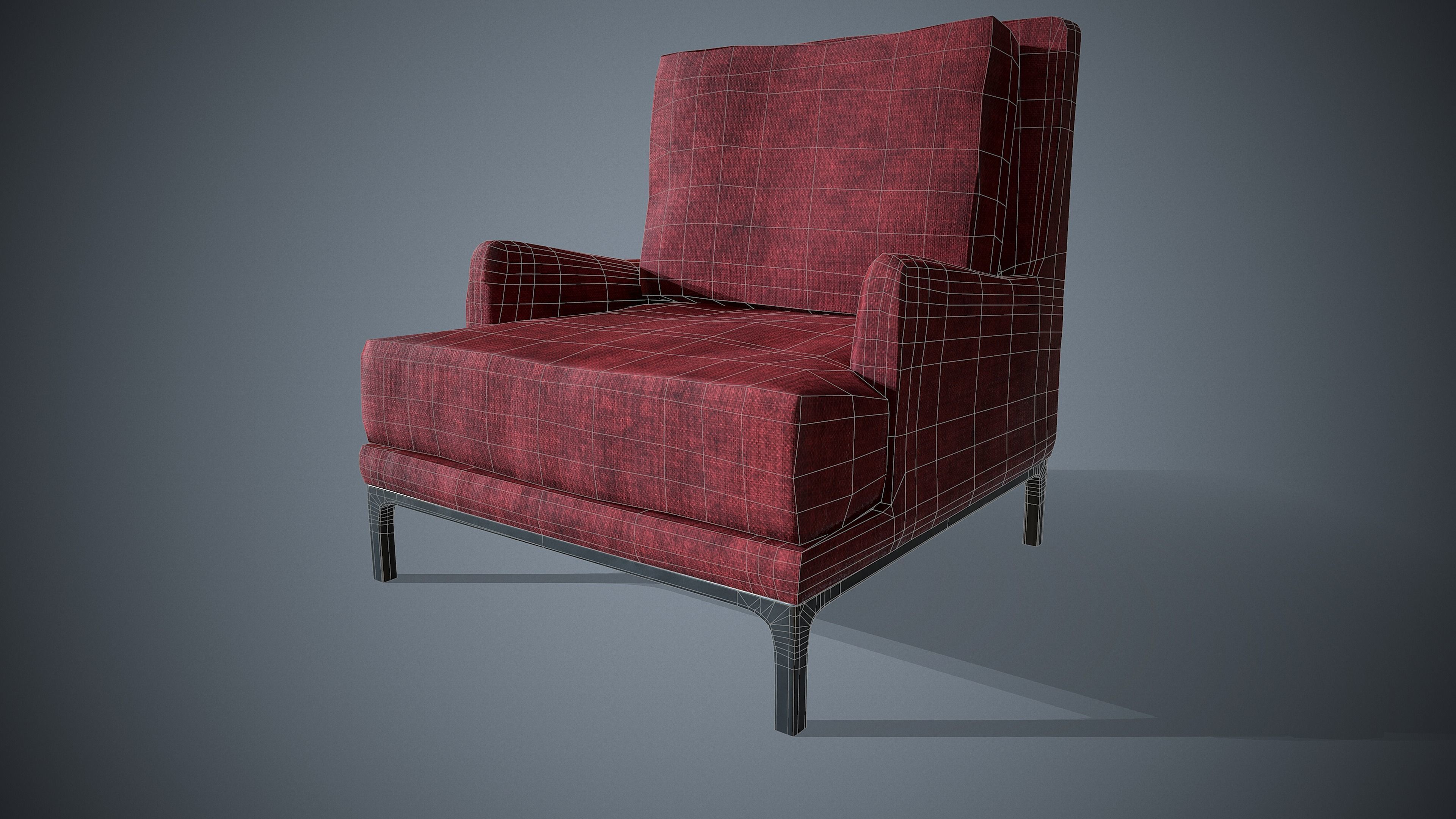 3D model Gameready Armchair - Low Poly chair VR / AR / low-poly | CGTrader