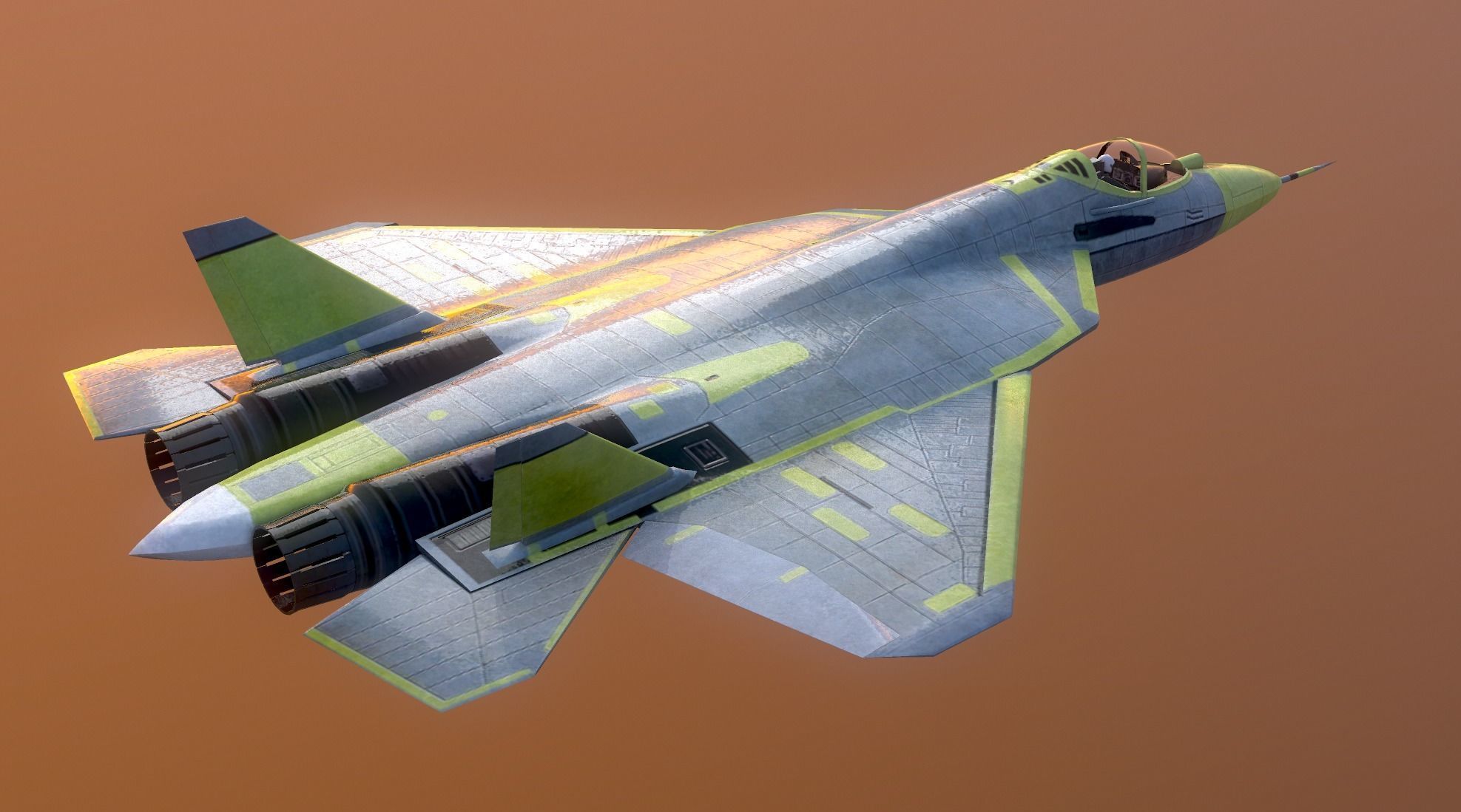 Sukhoi Su-57 Sukhoi PAK FA Multi-role heavy Fighter I-21 3D model ...