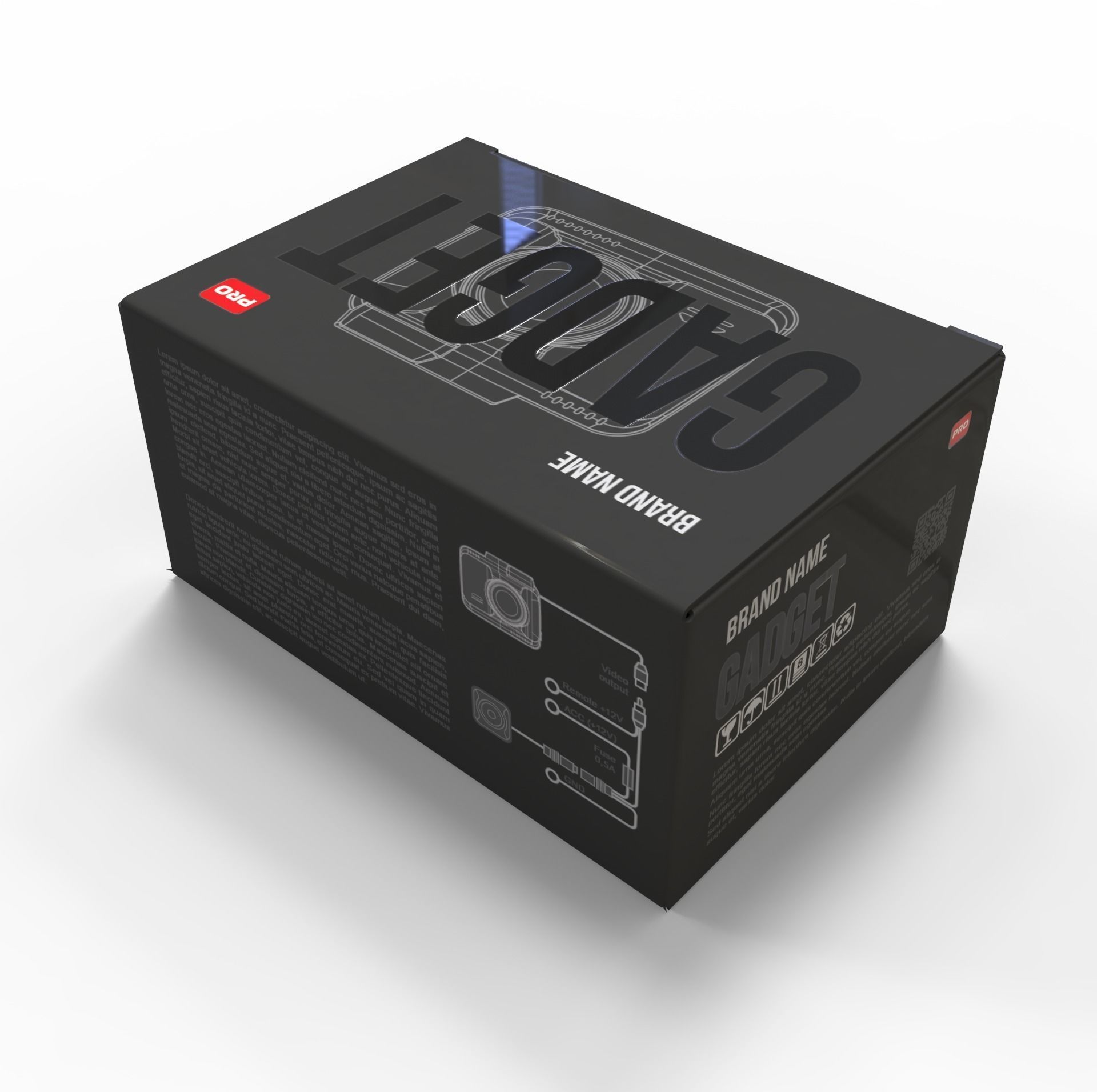 Gadget Cardboard Packaging Box 3D model | CGTrader