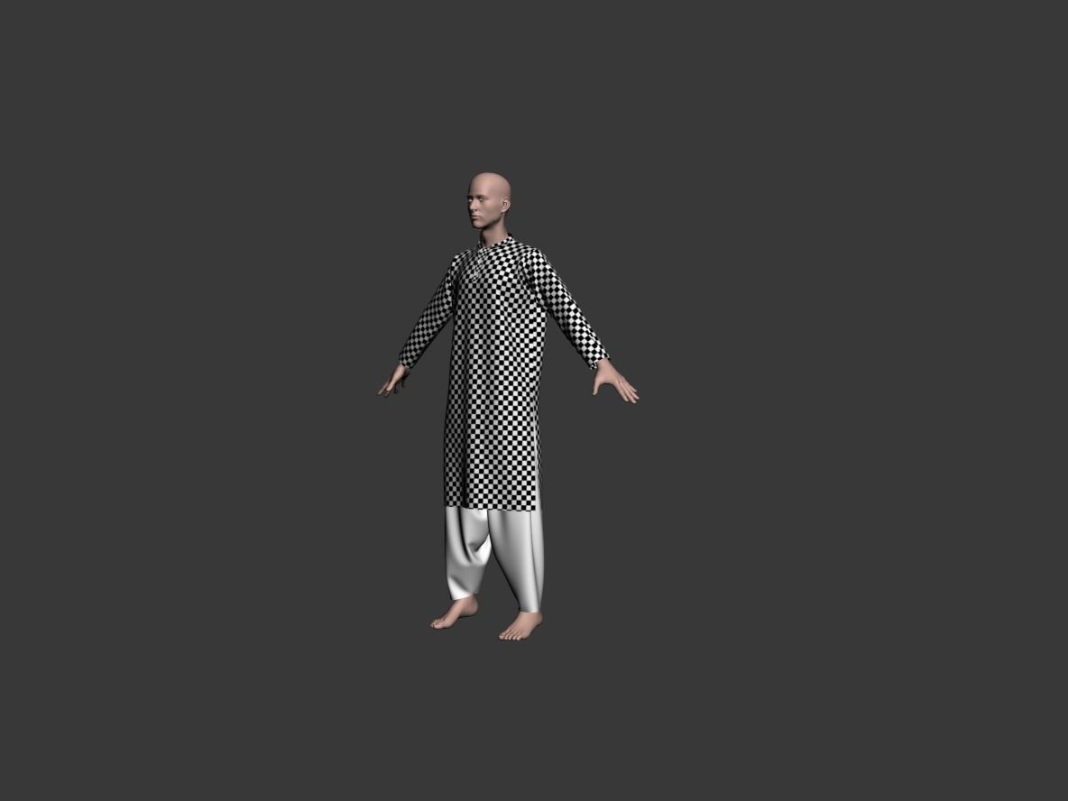 Kurta Shalwar - BaseMesh free 3D model | CGTrader