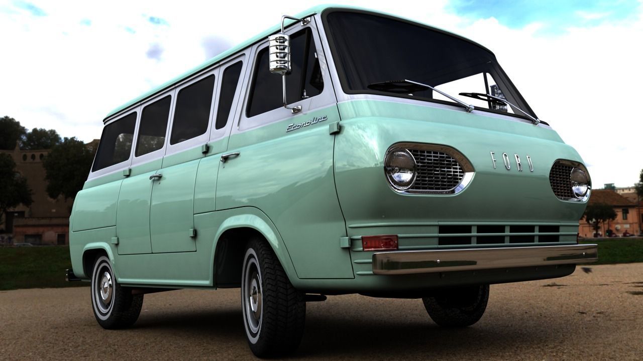 ECONOLINE E100 WINDOW VAN 1962 3D model | CGTrader