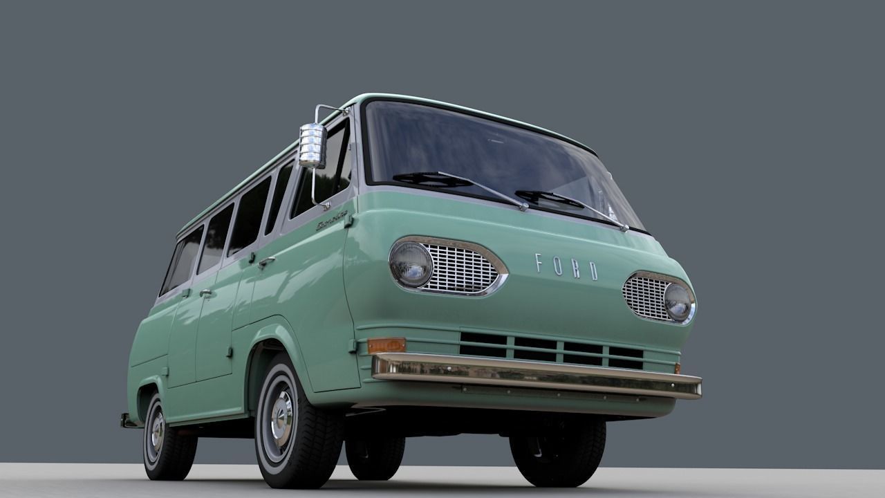 ECONOLINE E100 WINDOW VAN 1962 3D model | CGTrader
