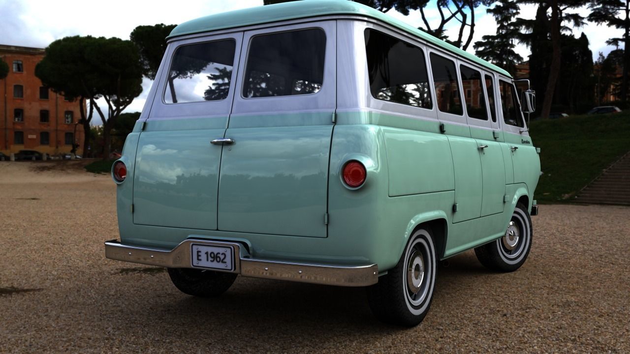 ECONOLINE E100 WINDOW VAN 1962 3D model | CGTrader