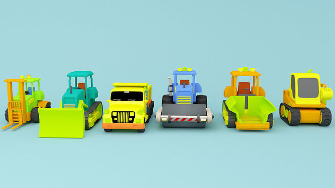 3D model Construction vehicles - Cartoon - Low Poly VR / AR / low-poly ...