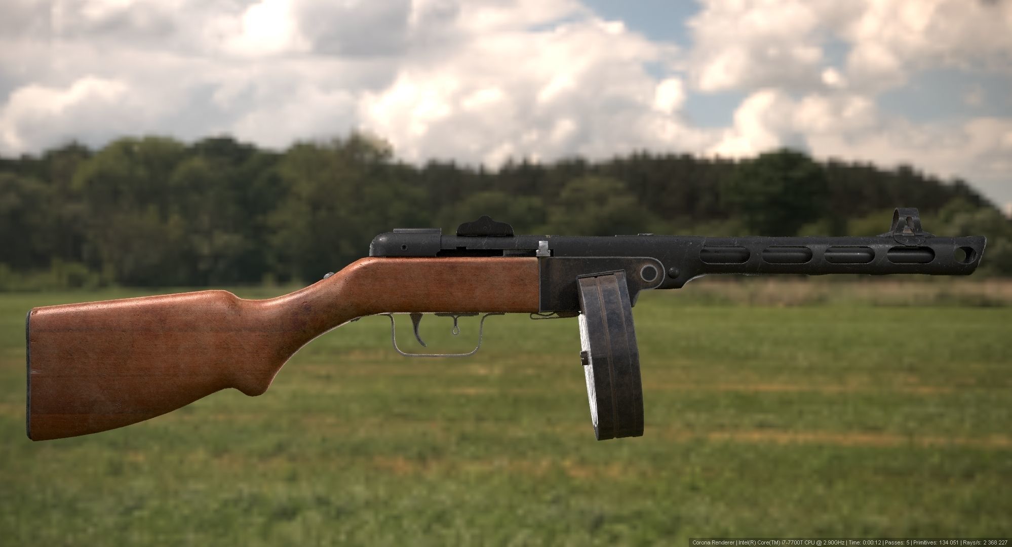 3D model Soviet submachine gun PPSh41 VR / AR / low-poly | CGTrader